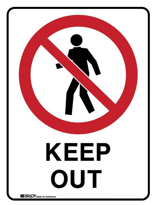 Taylor Safety Equipment | KEEP OUT. METAL SIGN. 450mm x 600mm