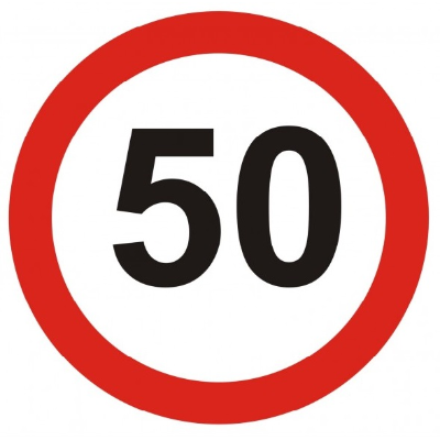 Taylor Safety Equipment | 50km Speed Limit. Aluminium Reflective Sign ...